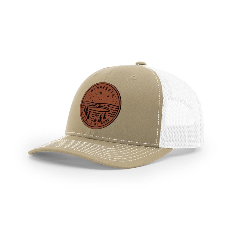Minnesota Hat | Leather Patch Hat | Trucker Hat - Etsy