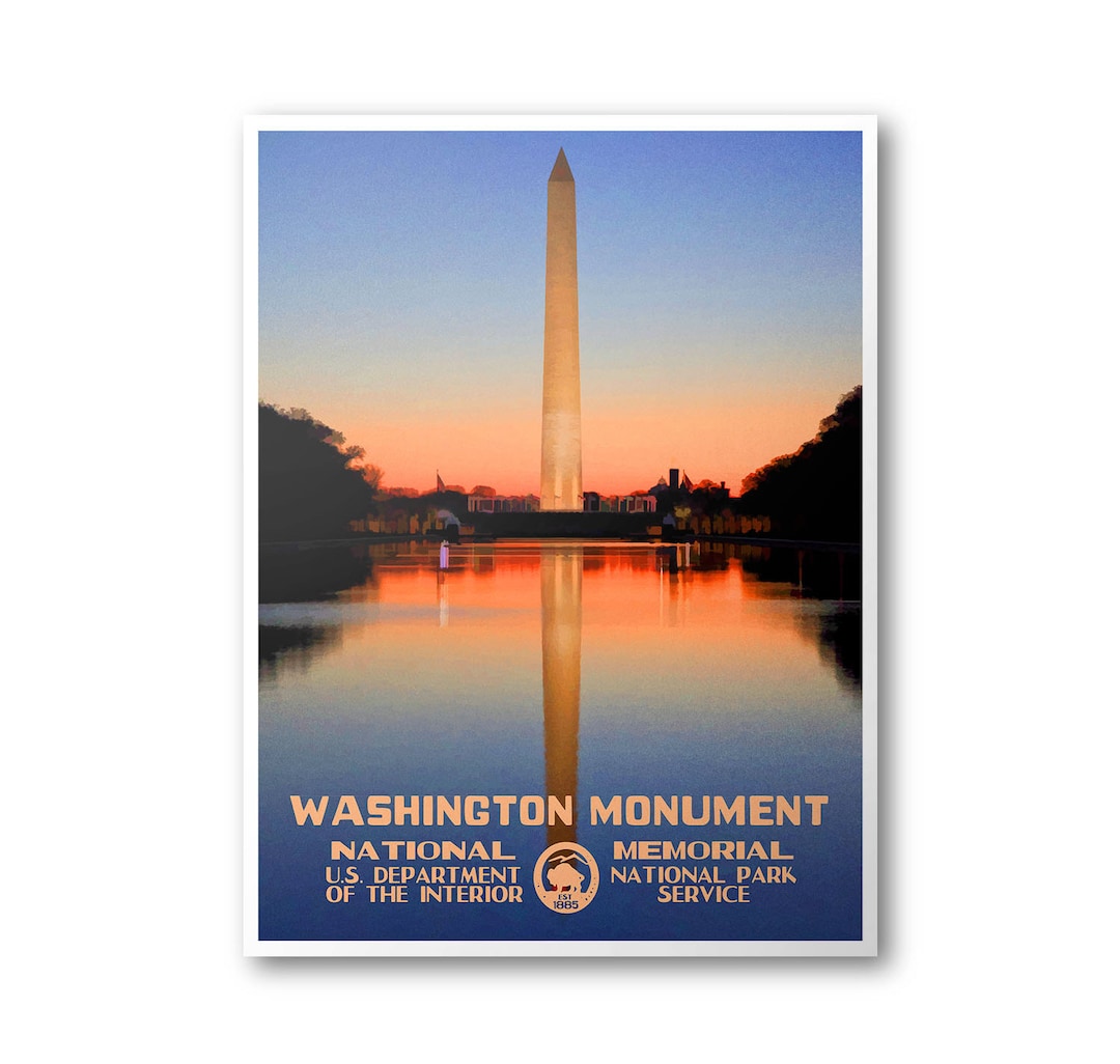 Washington Monument National Memorial Poster | National Park Poster ...