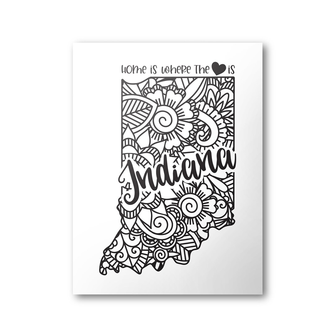 Indiana Poster | Minimalist State Poster | Wall Art | State Poster ...