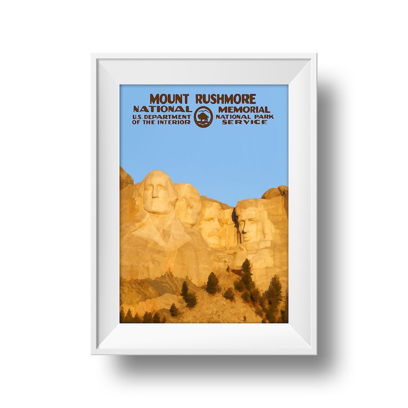 Mount Rushmore National Memorial Poster | National Park Poster ...
