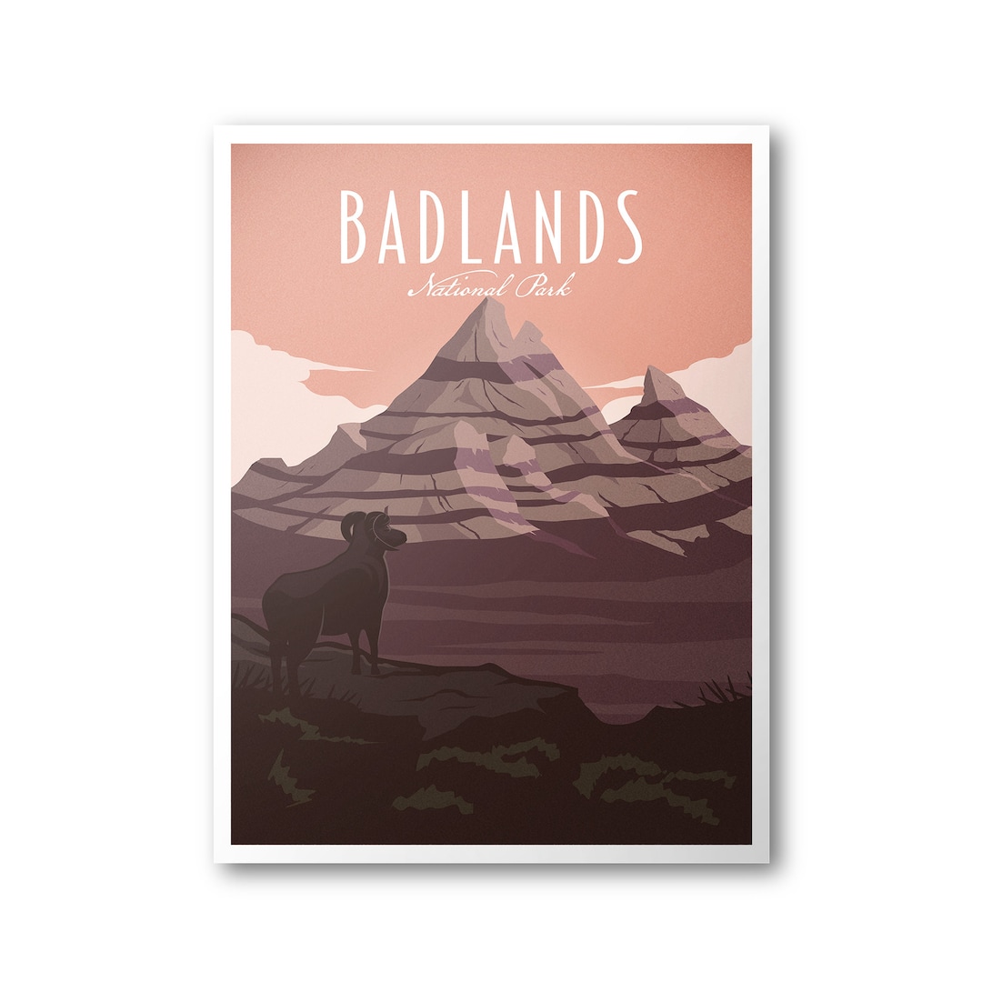 Badlands National Park Poster | National Park Print | National Park Art ...