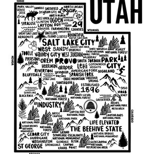 Utah Poster | Minimalist State Map | State Poster | Wall Art | Home ...