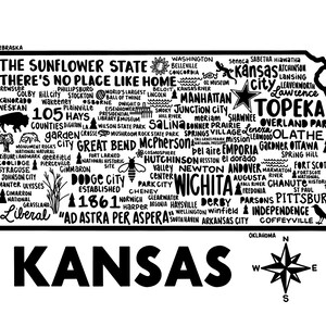 Kansas Poster | Minimalist State Map | State Poster | Wall Art | Home ...