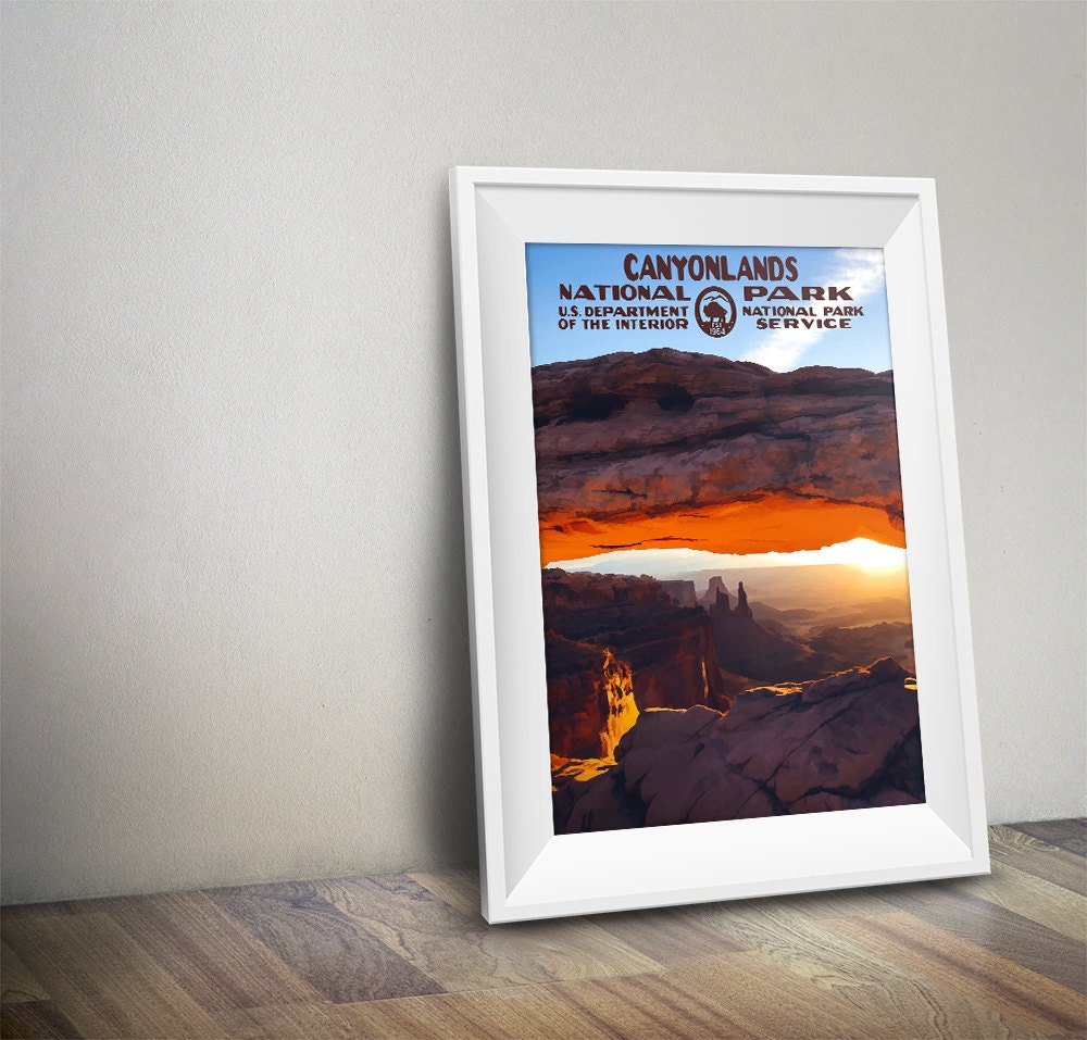 Canyonlands National Park Poster mesa Arch WPA Poster | Etsy
