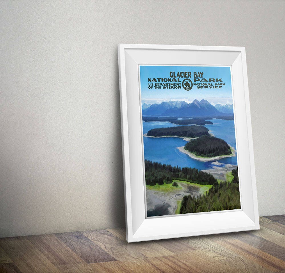 Glacier Bay National Park Poster | National Park Poster | National Park ...