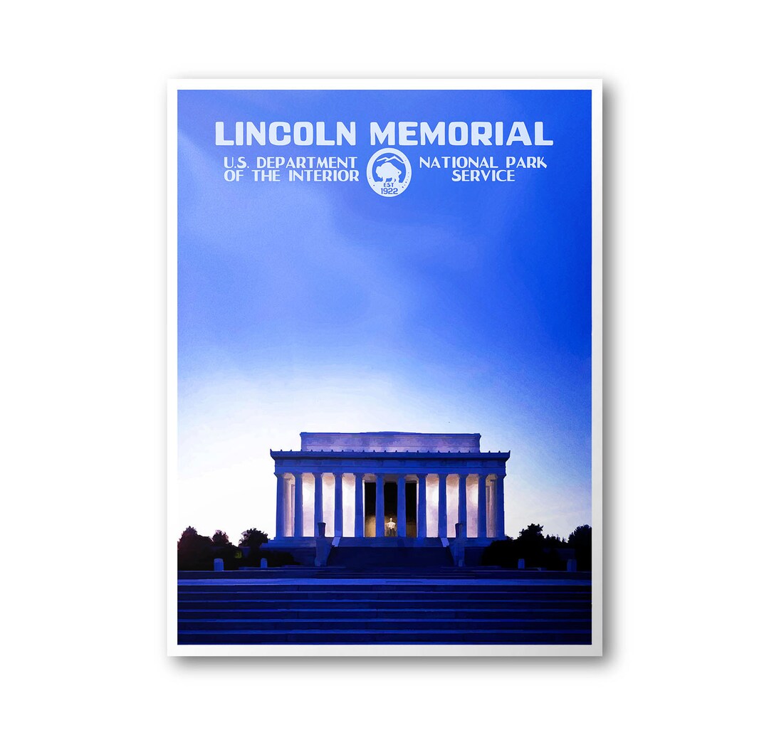 Lincoln Memorial Poster | National Park Poster | National Park Print ...