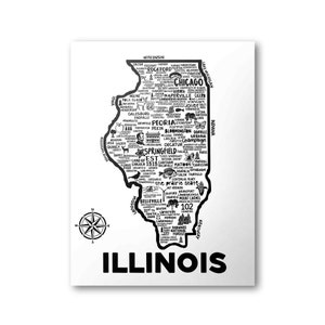 Illinois Poster | Minimalist State Map | State Poster | Wall Art | Home ...