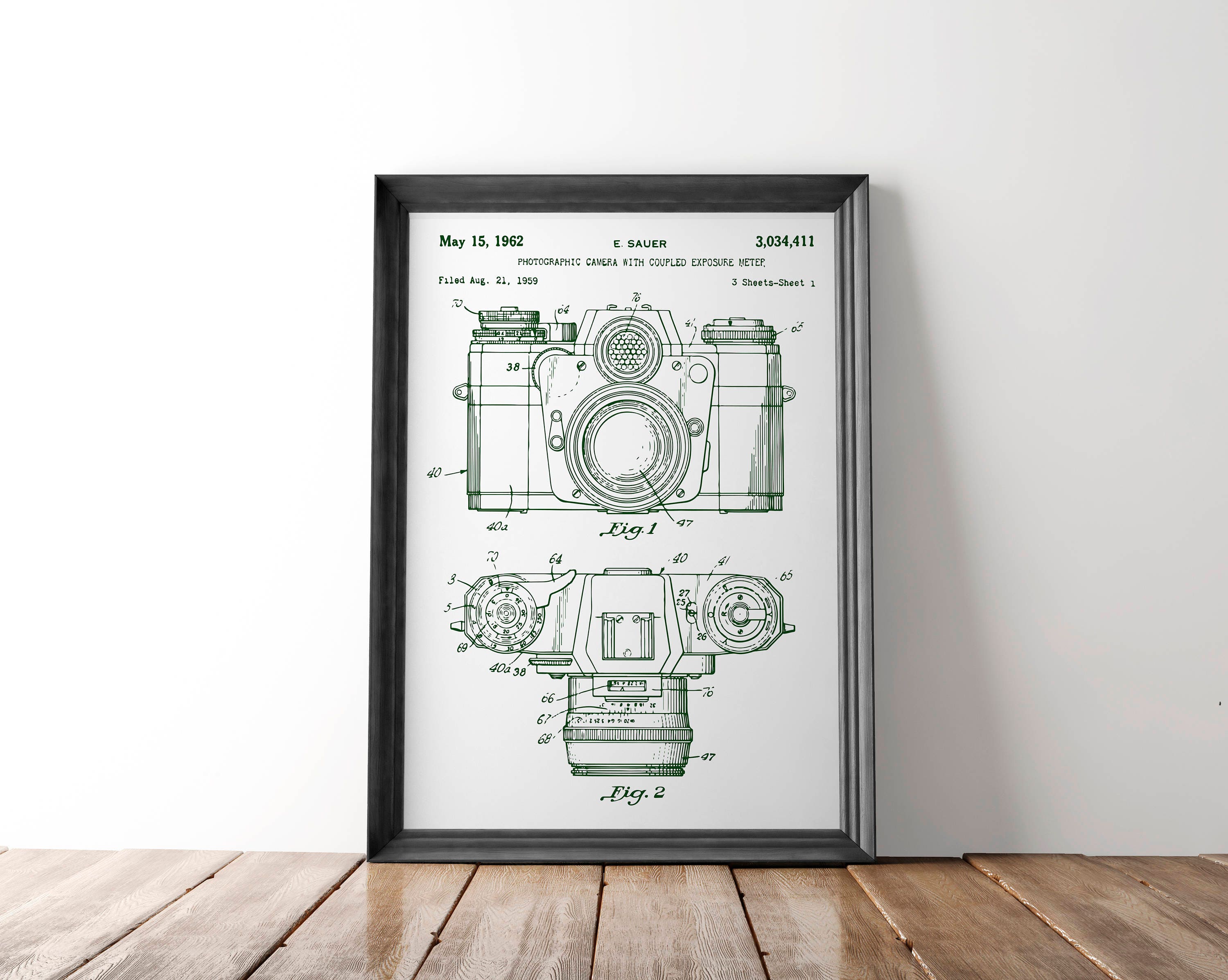Camera Patent Poster | 1962 Camera Patent Art | Blueprint | Patent ...