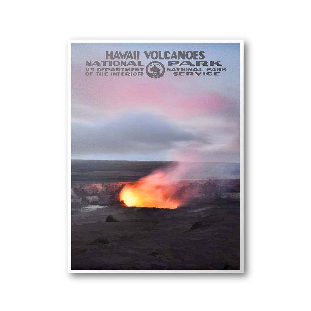 Hawaii Volcanoes National Park Poster | National Park Poster | National ...