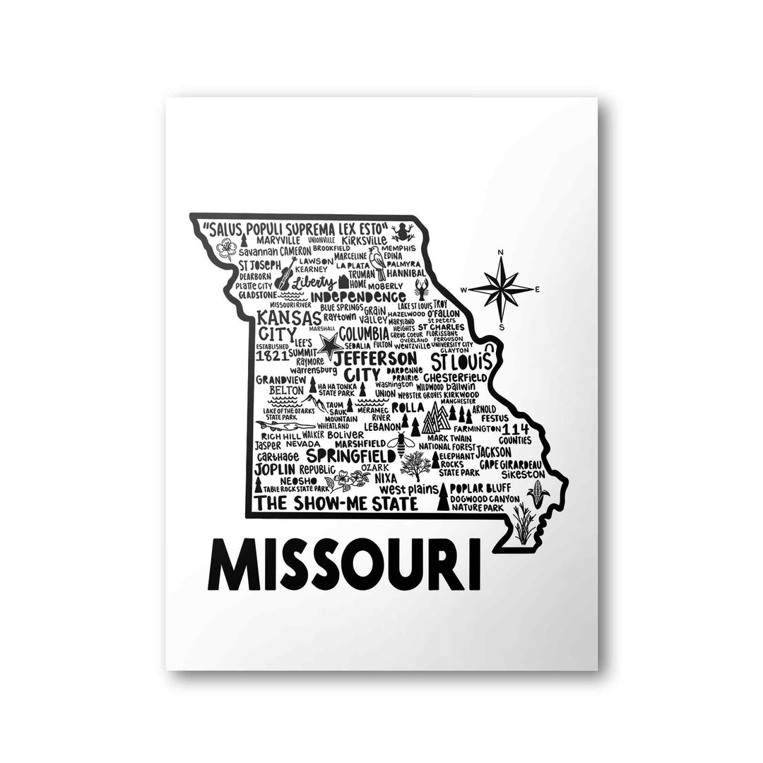 Missouri Poster | Minimalist State Map | State Poster | Wall Art | Home ...