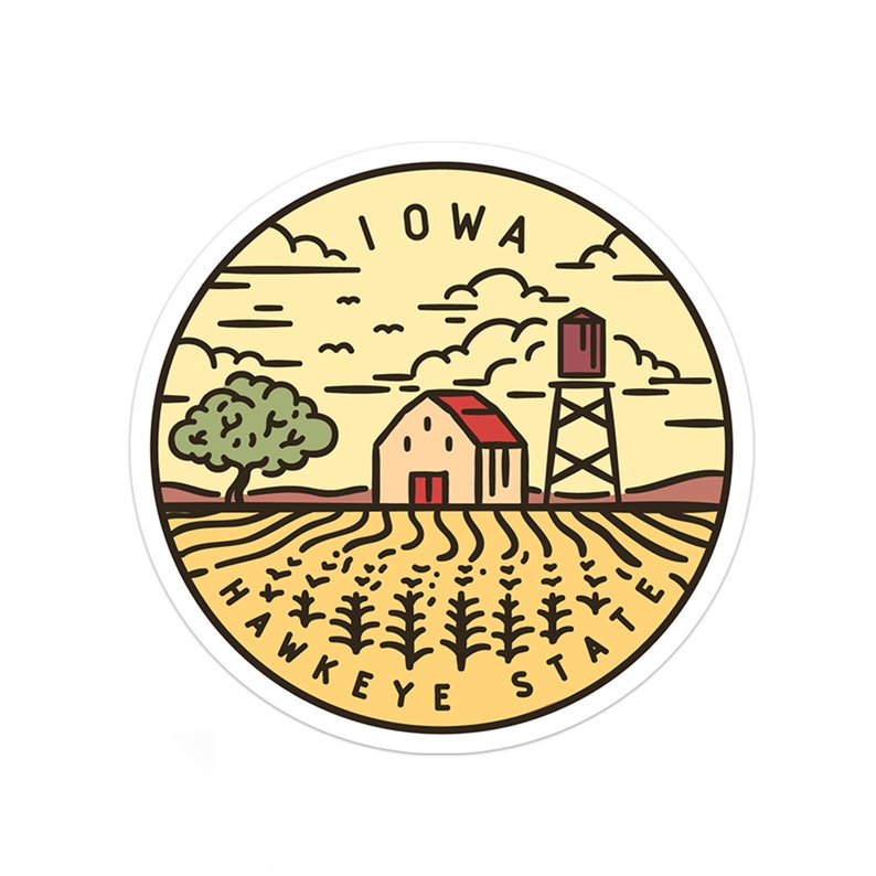 Iowa Sticker | Iowa Decal | Multiple Sizes | Bumper Sticker | Water ...