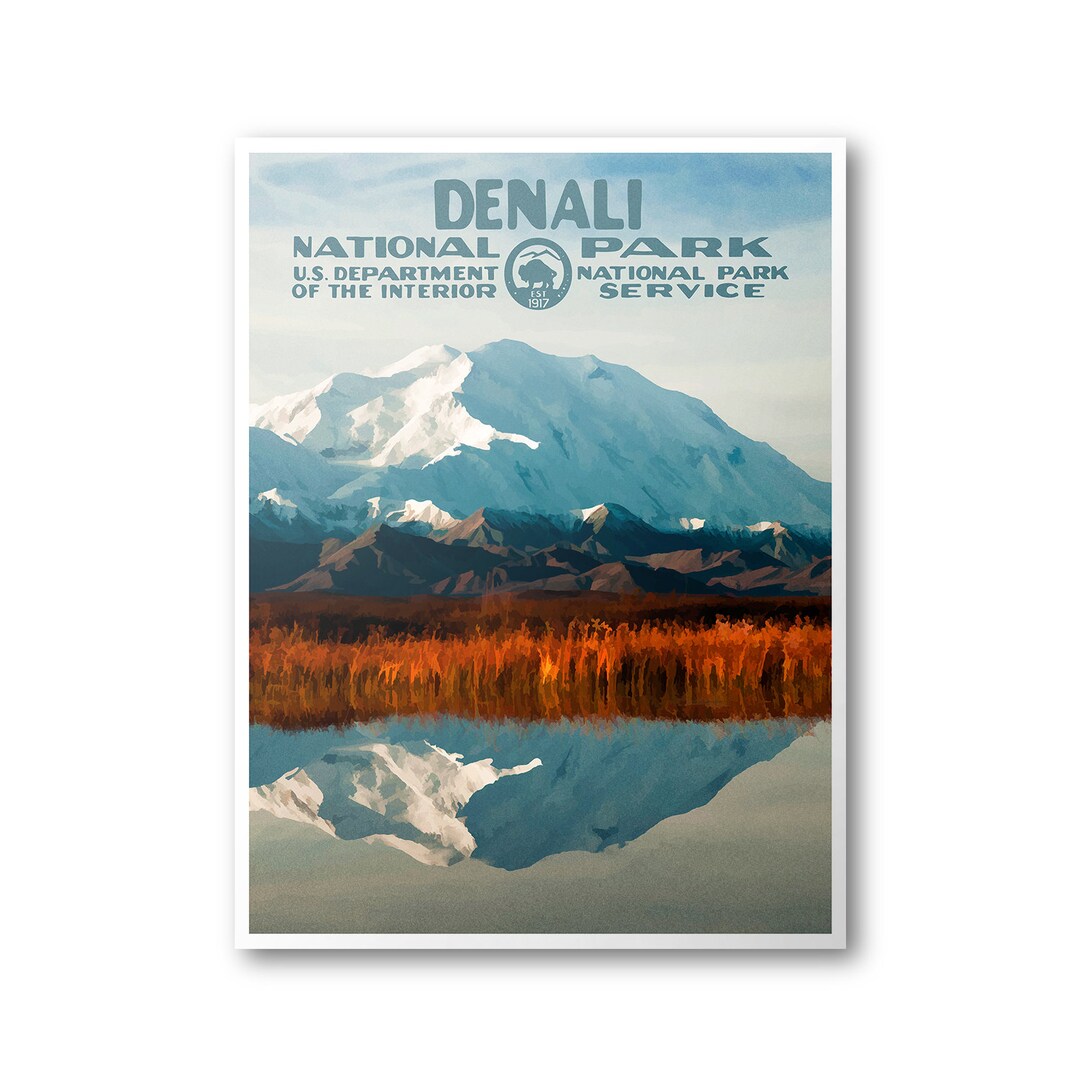 Denali National Park Poster | National Park Poster | National Park ...