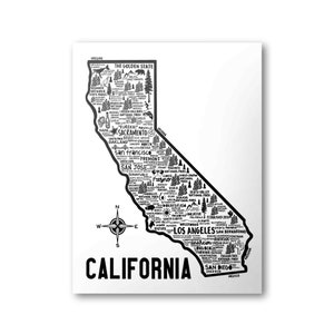 California Poster | Minimalist State Map | State Poster | Wall Art ...