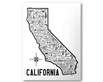California State Wall Map Large Print Poster 24x30 - Etsy