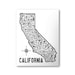 California Poster Minimalist State Map State Poster Wall Art Home Decor ...
