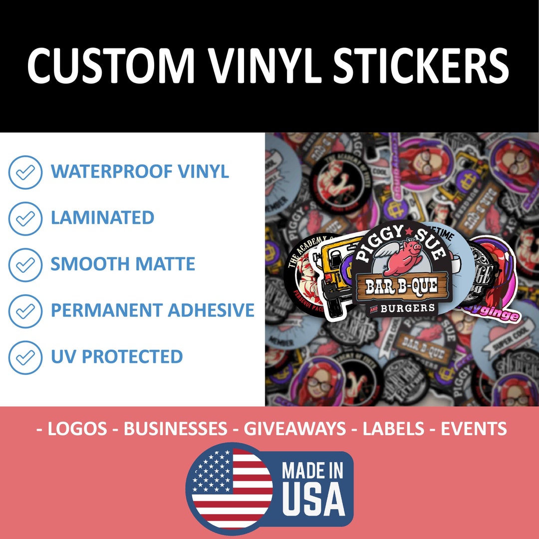 Custom Stickers | Waterproof Vinyl Decals | Custom Cut Stickers | Cut ...