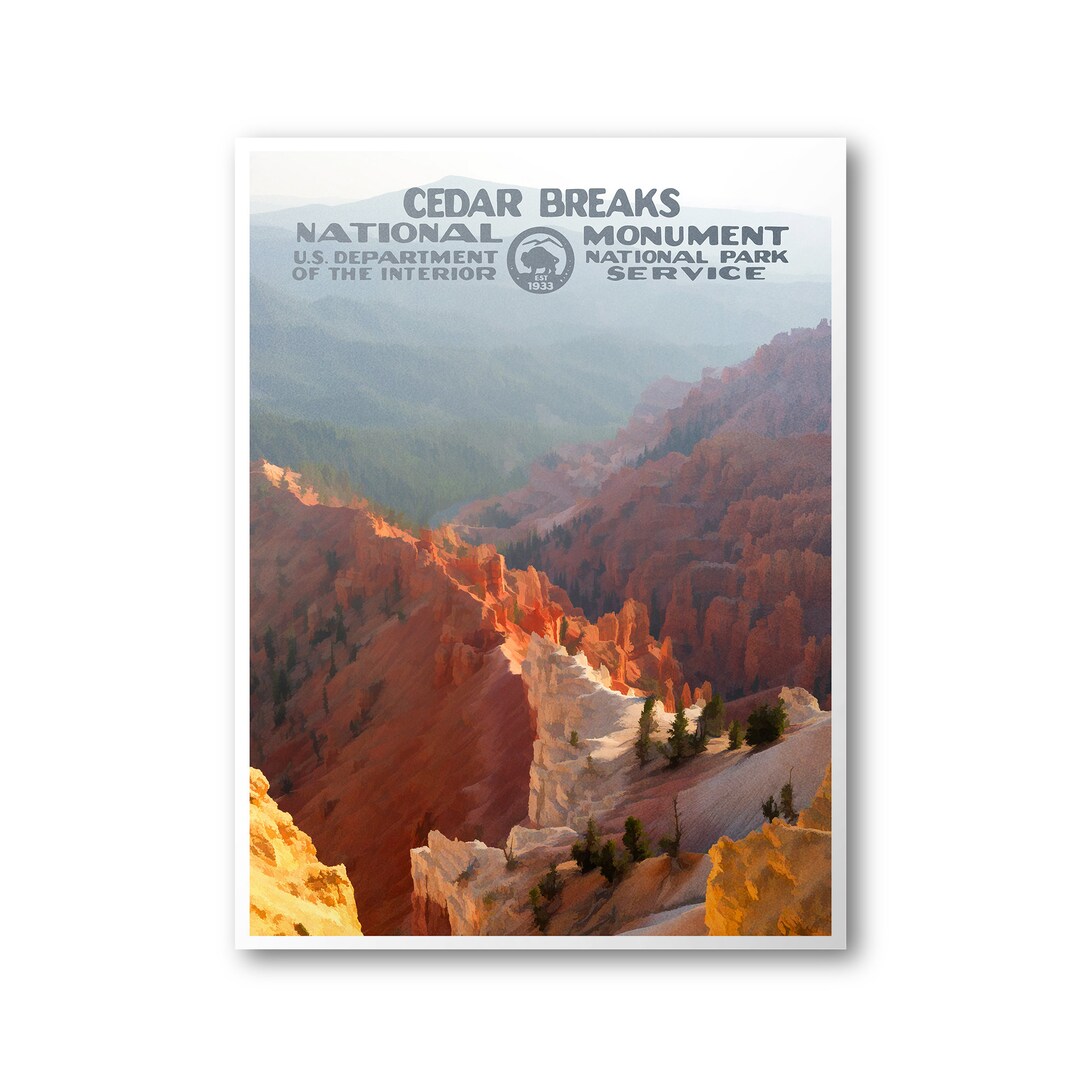 Cedar Breaks National Monument Poster | National Park Poster | National ...