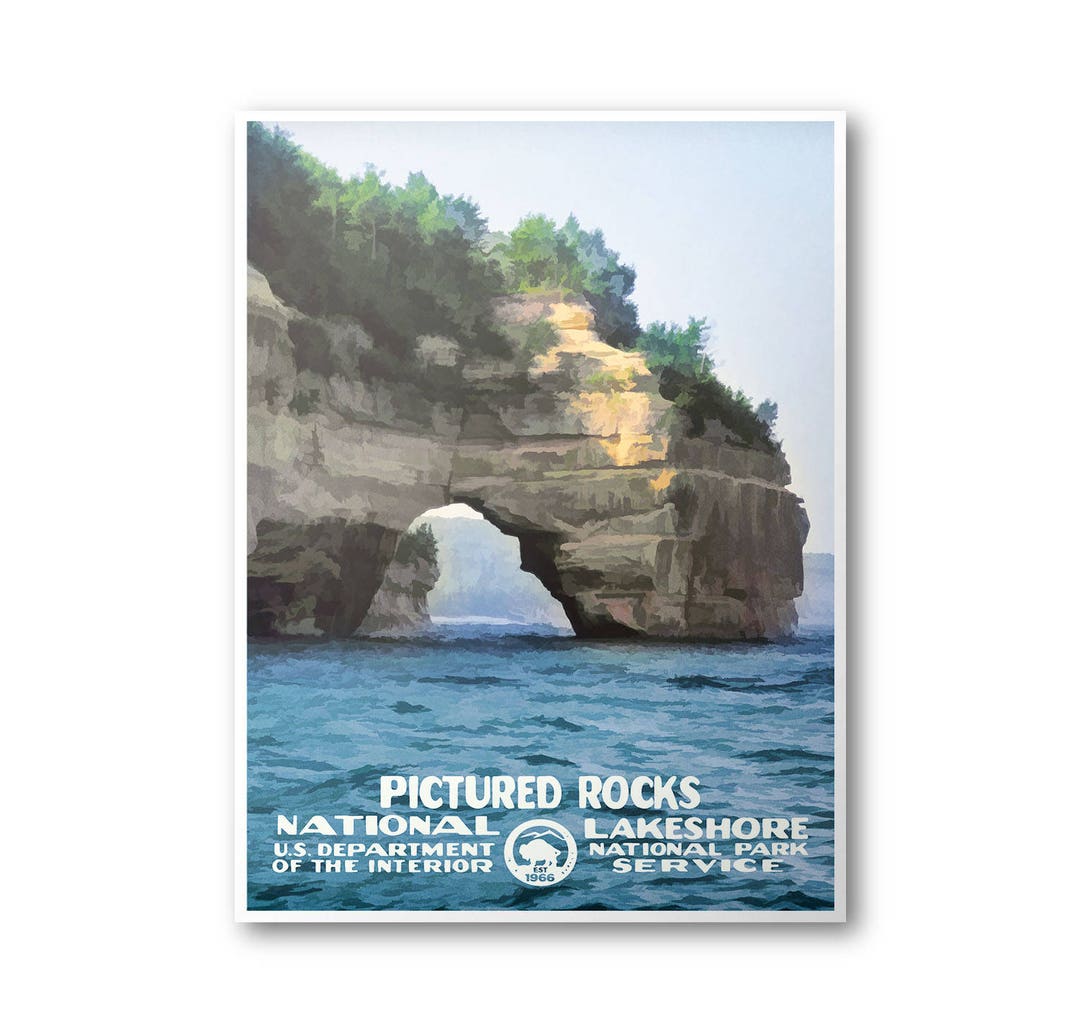 Pictured Rocks National Lakeshore Poster | National Park Poster ...
