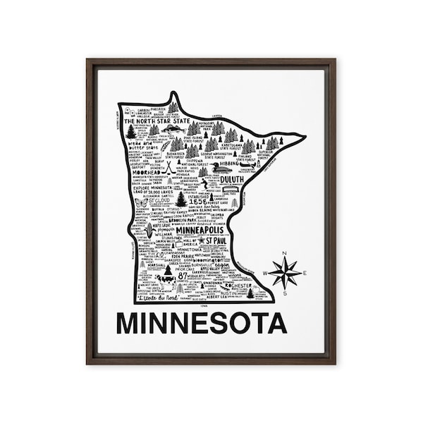 Minnesota Framed Wall Art - Etsy