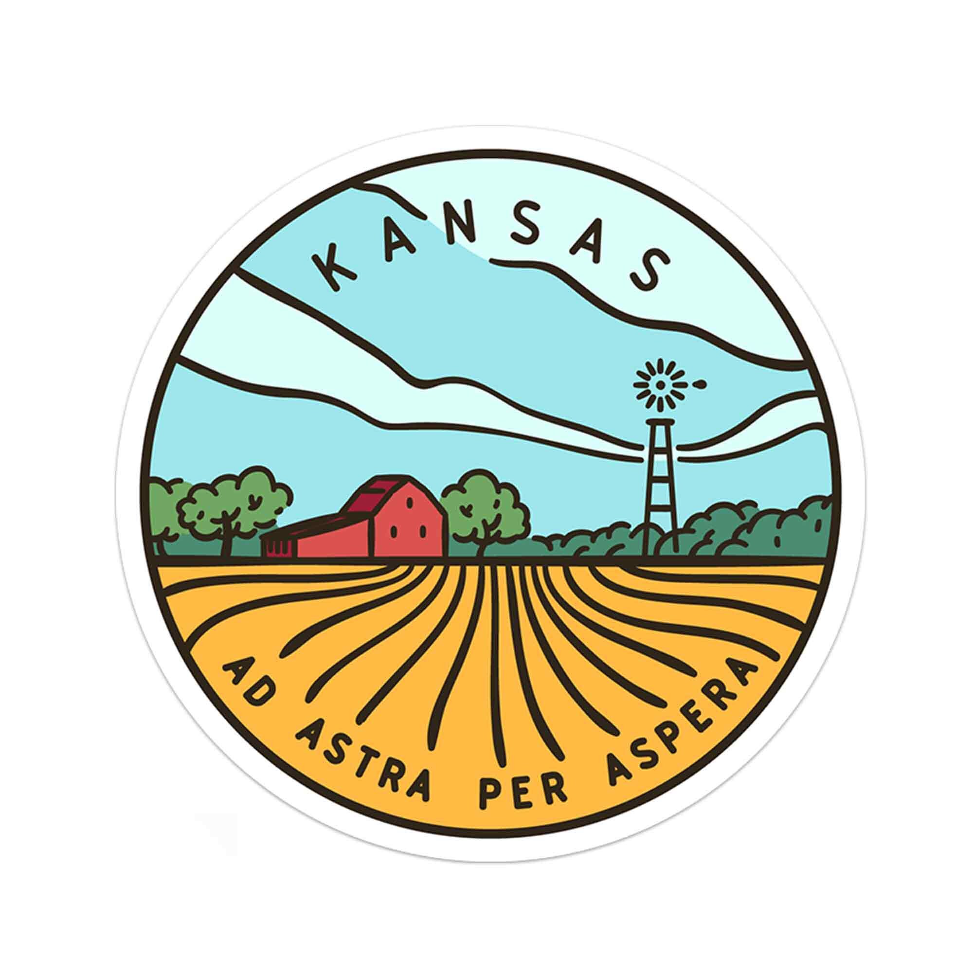 Kansas Sticker | Kansas Decal | Multiple Sizes | Bumper Sticker | Water ...