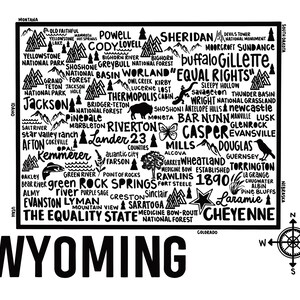 Wyoming Poster | Minimalist State Map | State Poster | Wall Art | Home ...