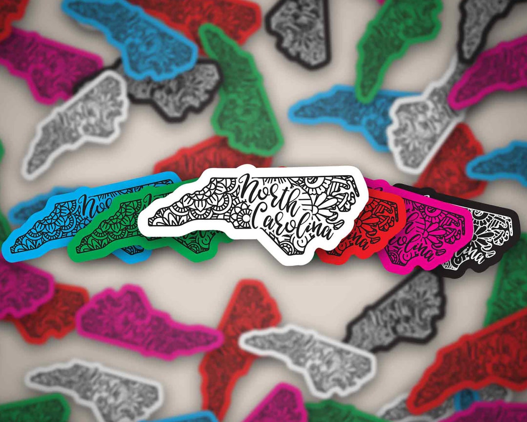 North Carolina Sticker | Bumper Sticker | Bottle Sticker | Travel ...