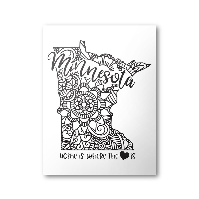 Minnesota Poster Minimalist State Poster Wall Art State - Etsy
