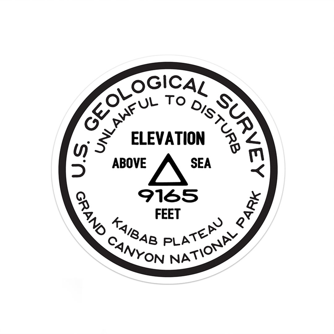 Grand Canyon National Park Sticker | Kaibab Plateau USGS Benchmark ...