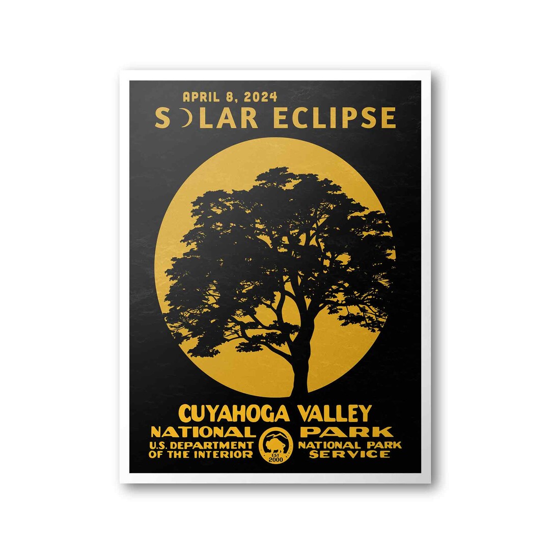 Cuyahoga Valley National Park Solar Eclipse 2024 Poster | 2024 Great ...