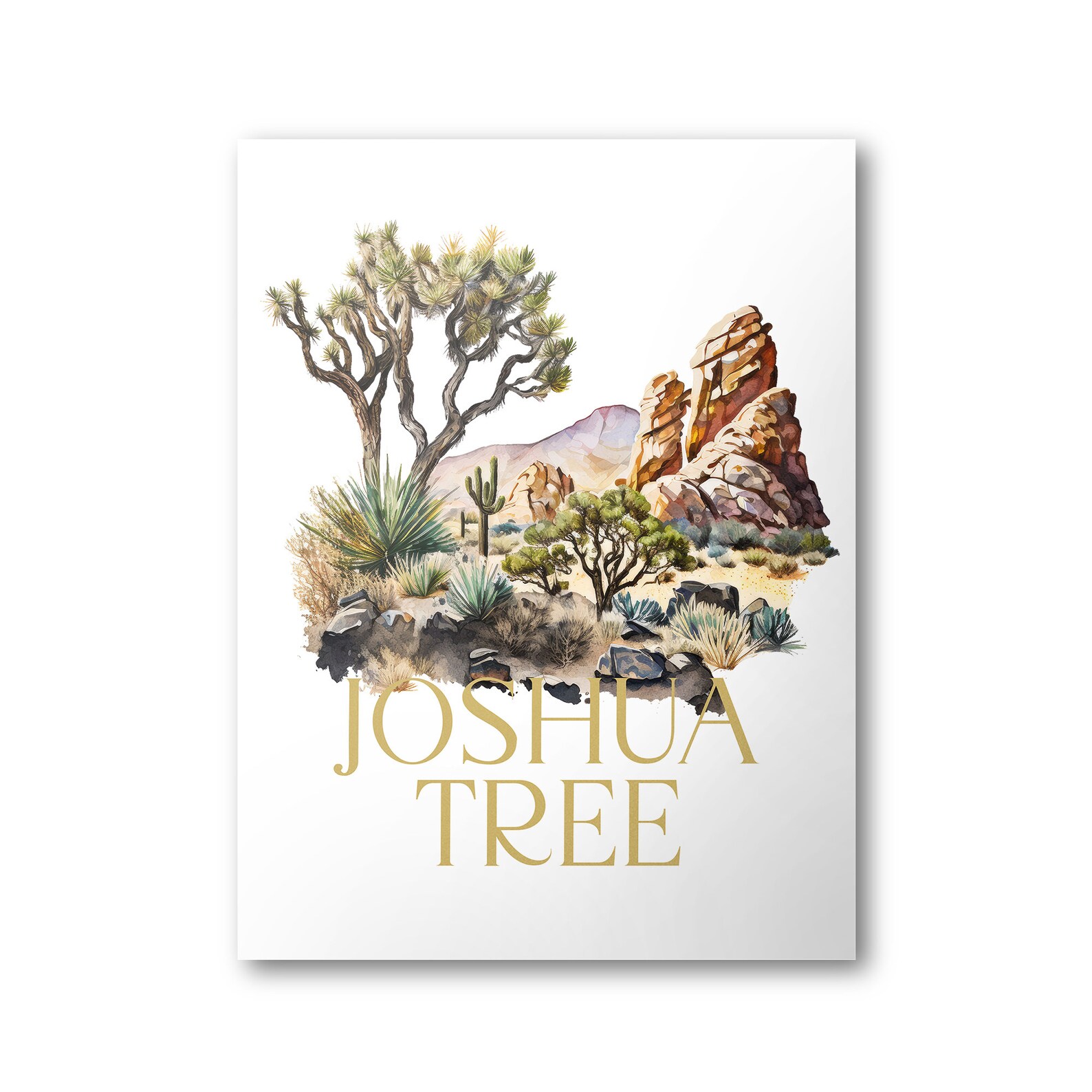 Joshua Tree National Park Poster | Watercolor National Park Poster ...