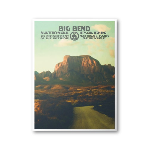 Big Bend National Park Poster Minimalist Wall Art National - Etsy