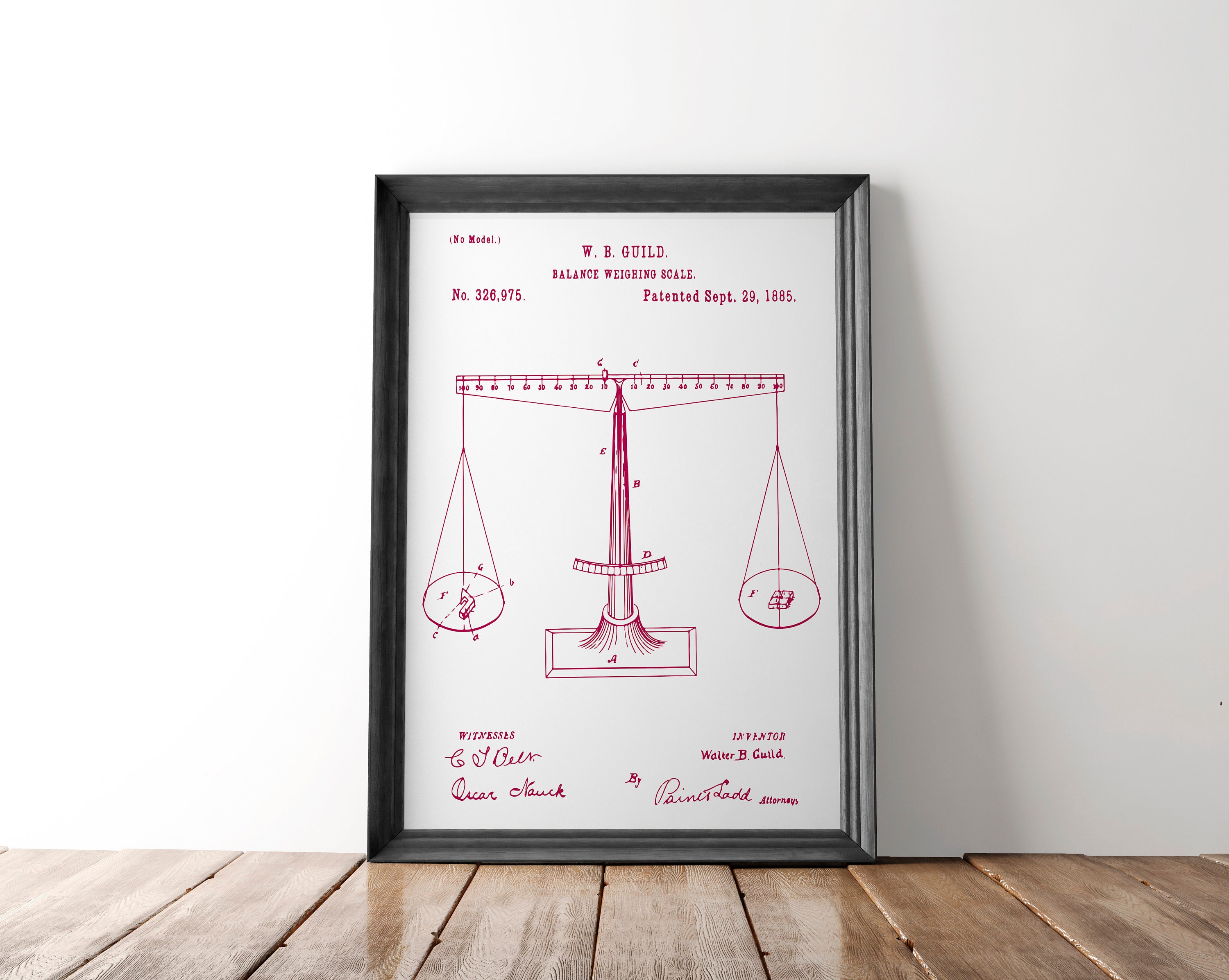 Balance Scale Patent Poster Balance Scale Art Justice | Etsy