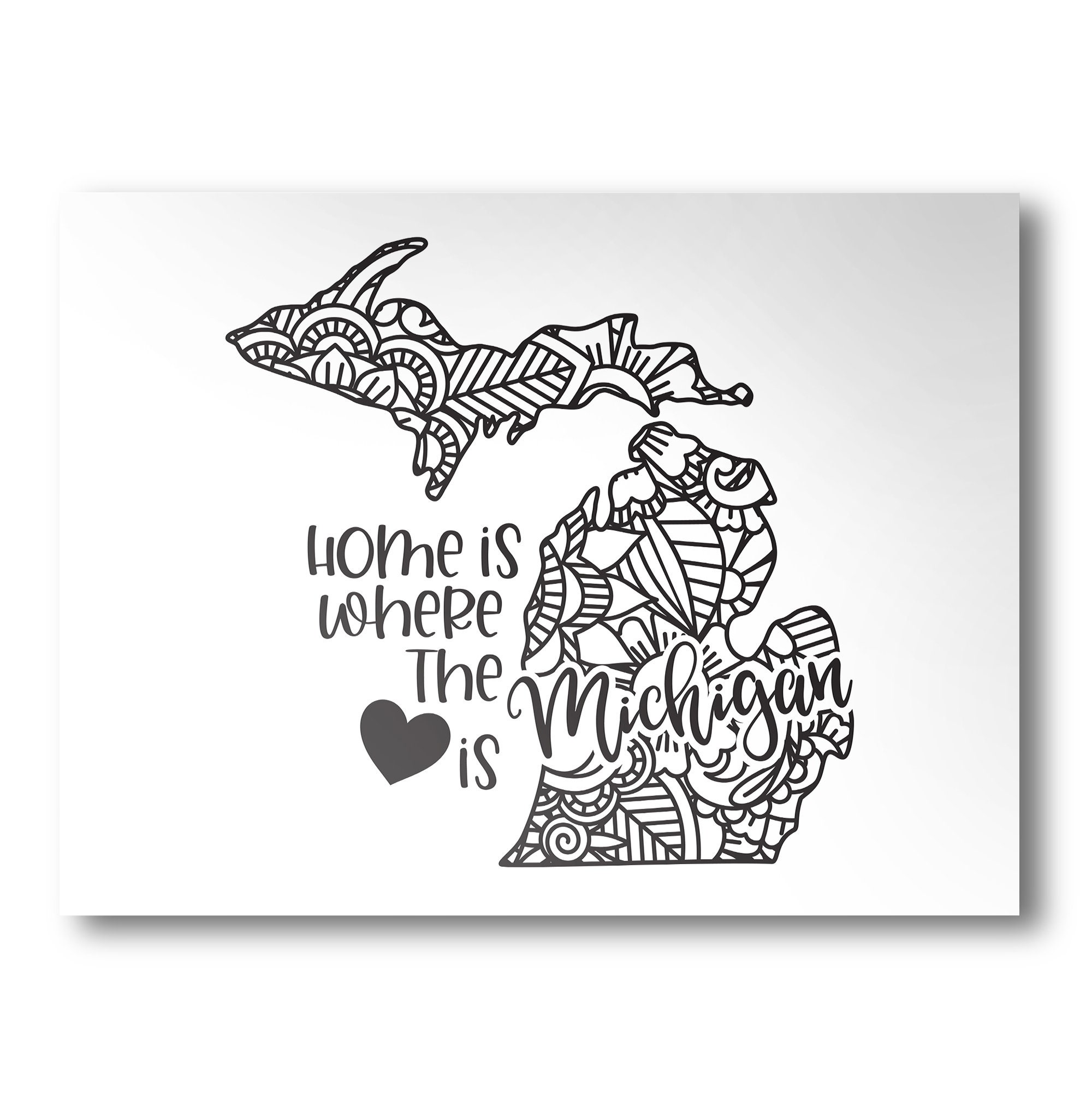 Michigan Poster Minimalist State Poster Wall Art State - Etsy