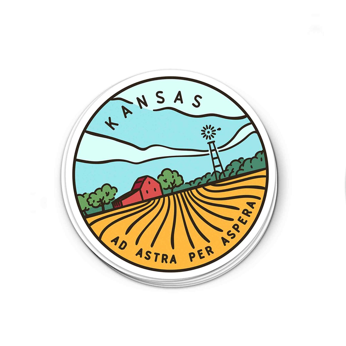 Kansas Sticker | Kansas Decal | Multiple Sizes | Bumper Sticker | Water ...