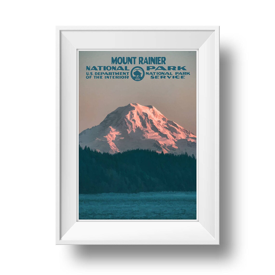 Mount Rainier National Park Poster National Park Poster - Etsy
