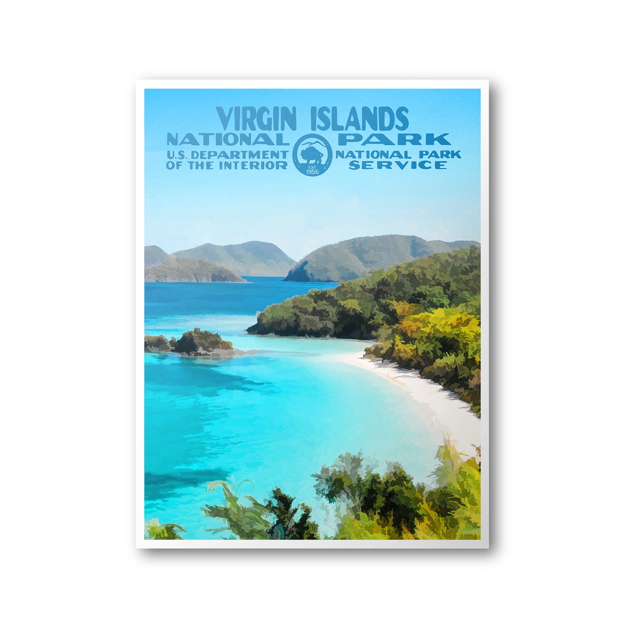 Virgin Islands National Park Poster | Vintage WPA Style Art Print - Etsy