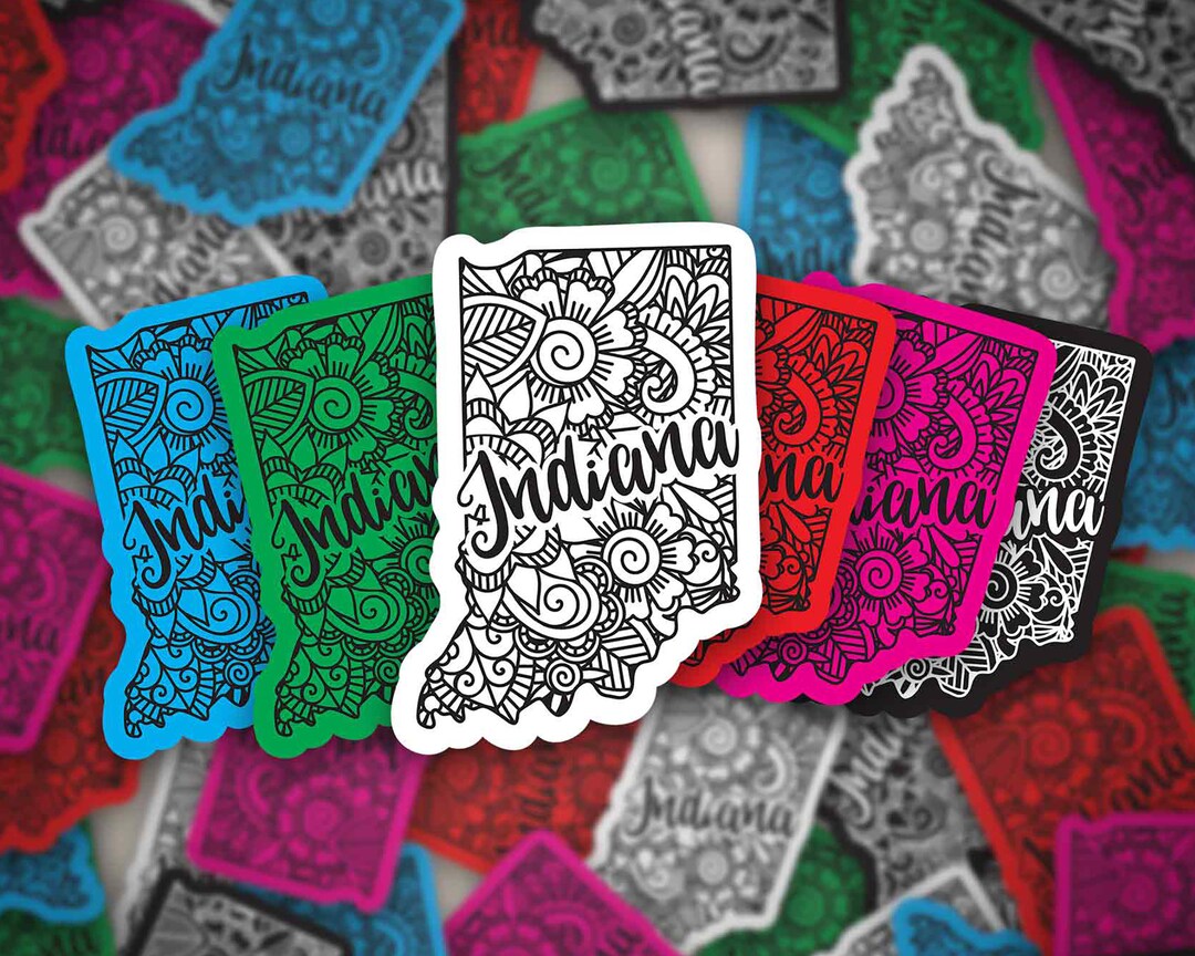 Indiana Sticker | Bumper Sticker | Bottle Sticker | Travel Sticker ...