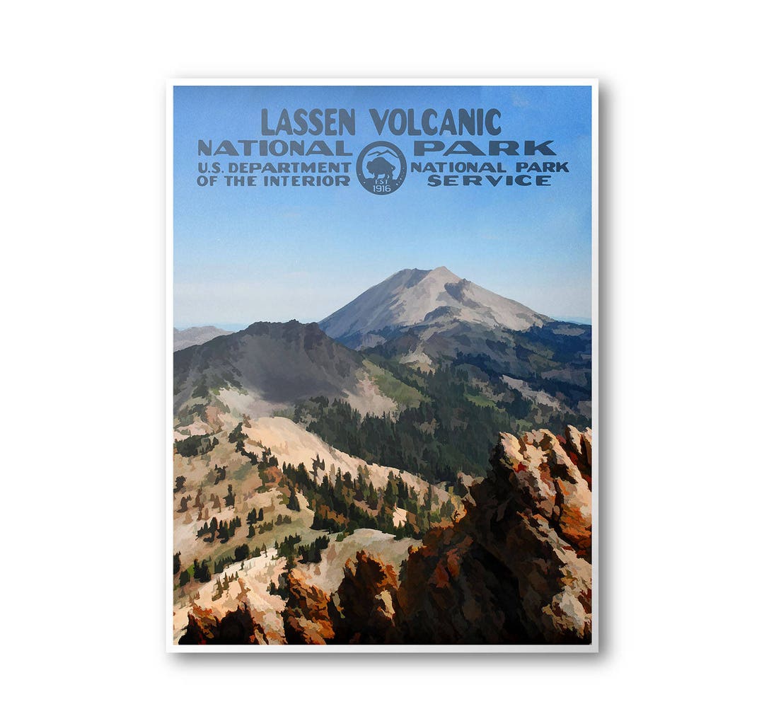 Lassen Volcanic National Park Poster | National Park Poster | National ...