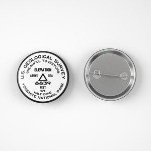 Yosemite National Park Button | Half Dome USGS Benchmark Button | USGS ...