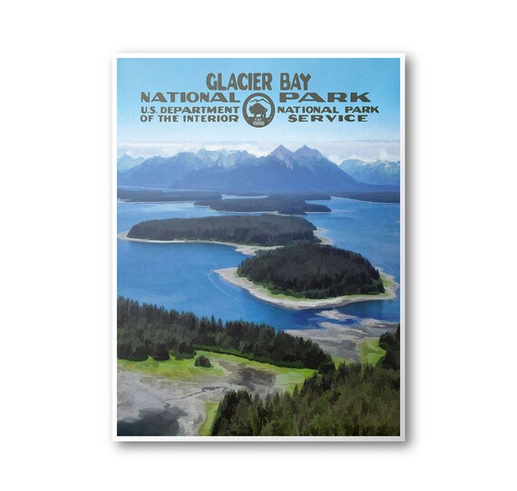 Wall Hangings Glacier Bay National Park Poster WPA Style Home Decor ...