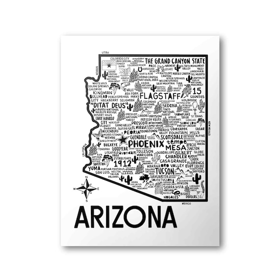 Mapa Del Estado De Arizona En Estados Unidos