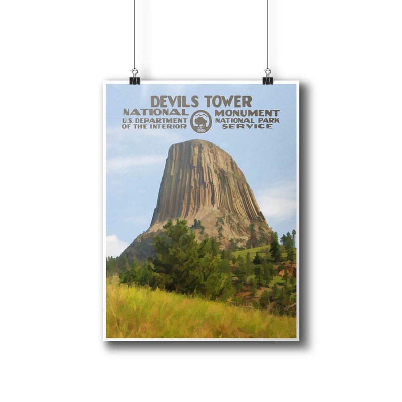 Devils Tower National Monument Poster | Etsy