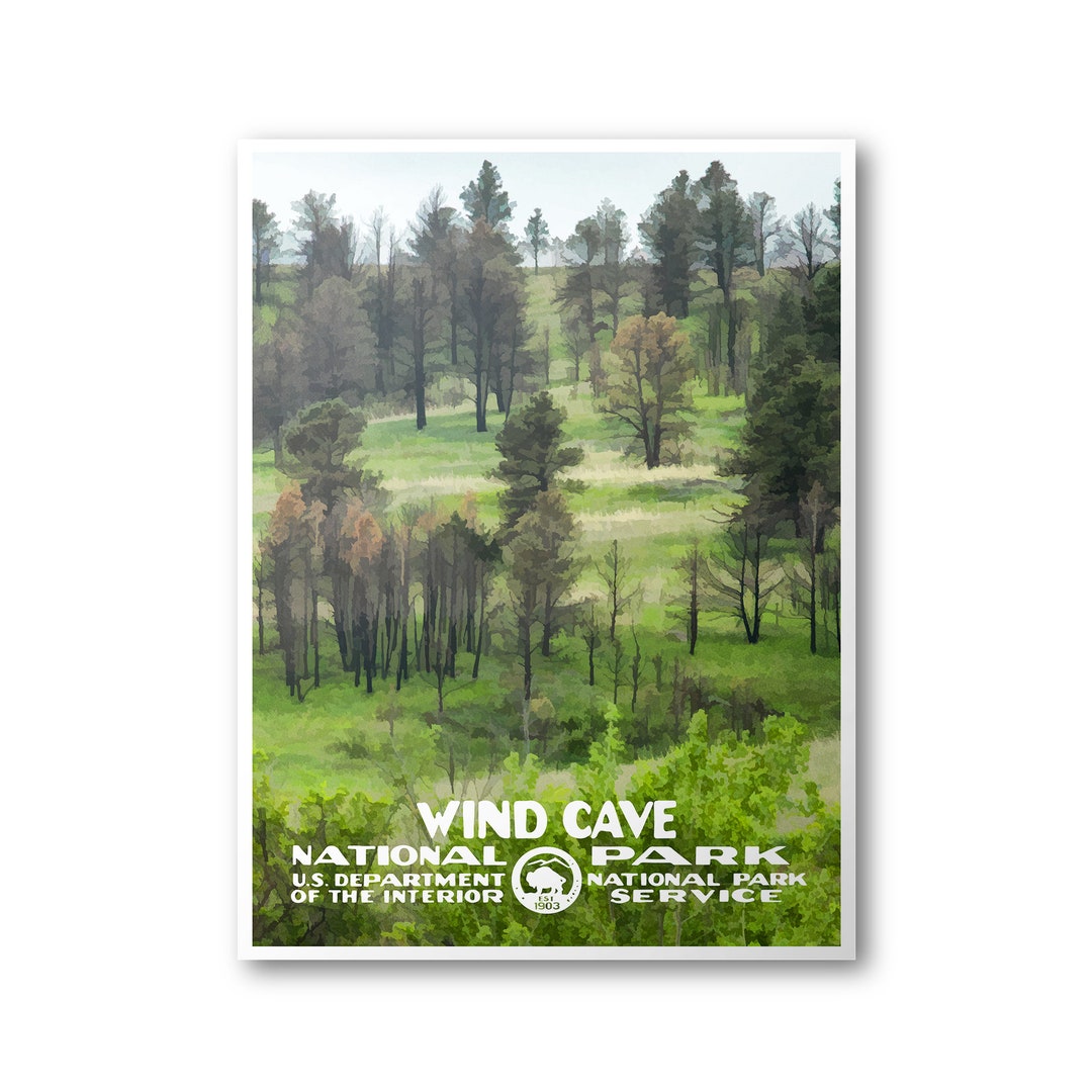 Wind Cave National Park Poster | National Park Poster | National Park ...
