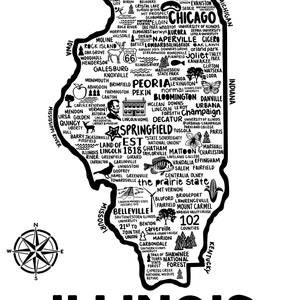 Illinois Poster | Minimalist State Map | State Poster | Wall Art | Home ...