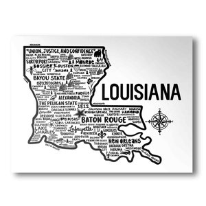 Louisiana Poster | Minimalist State Map | State Poster | Wall Art ...