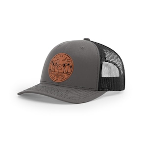 Florida Hat | Leather Patch Hat | Trucker Hat - Etsy