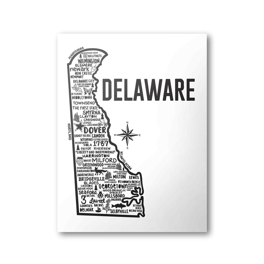 Delaware Poster | Minimalist State Map | State Poster | Wall Art | Home ...