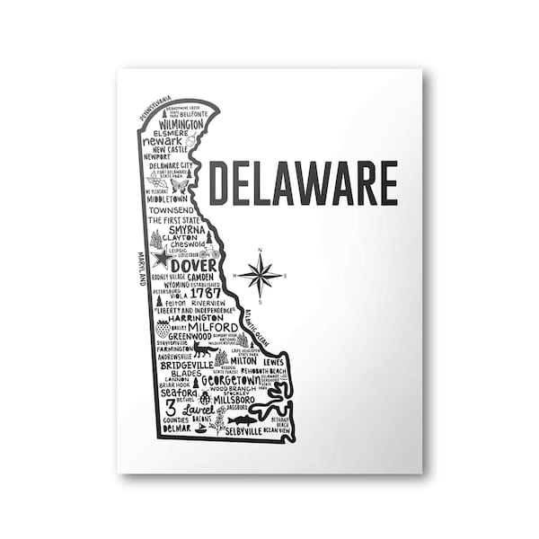Delaware Poster - Etsy