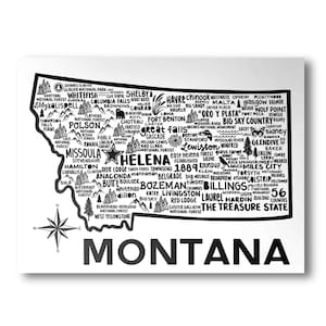Montana Poster | Minimalist State Map | State Poster | Wall Art | Home ...