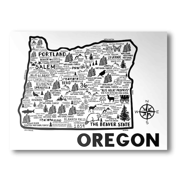 Oregon Print - Etsy
